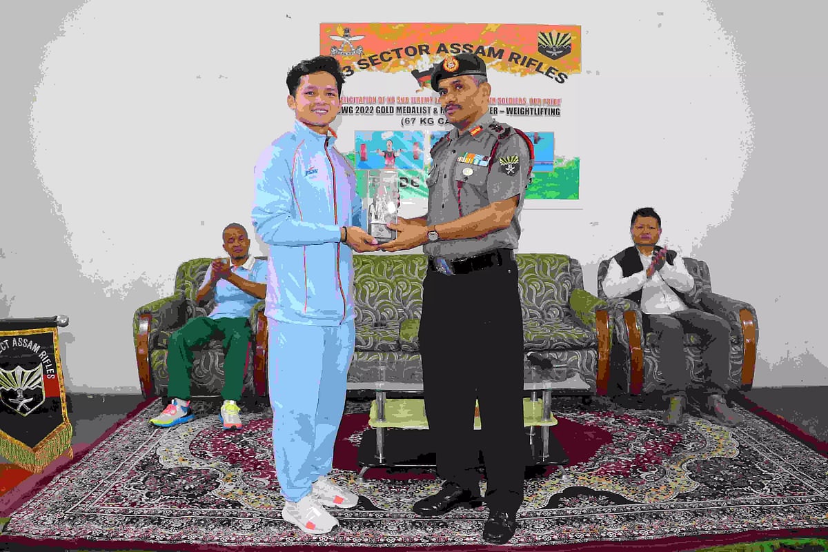 Assam Rifles felicitates Commonwealth Games gold medalist Naib Subedar ...