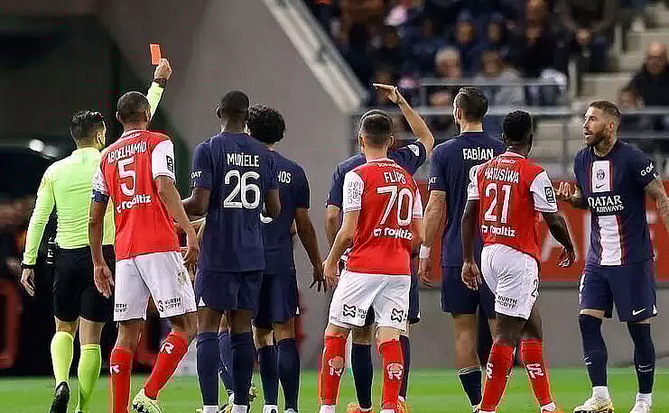Sergio Ramos sees red as Paris St Germain concede draw at Reims