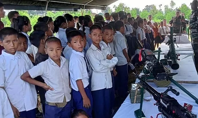 Assam Rifles organizes weapon and equipment display at Company ...