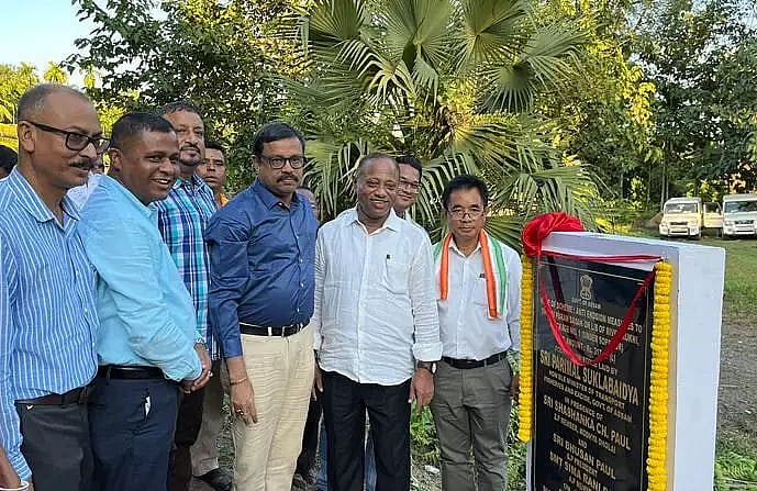 Minister Parimal Suklabaidya lays foundation stone of dykes in Cachar