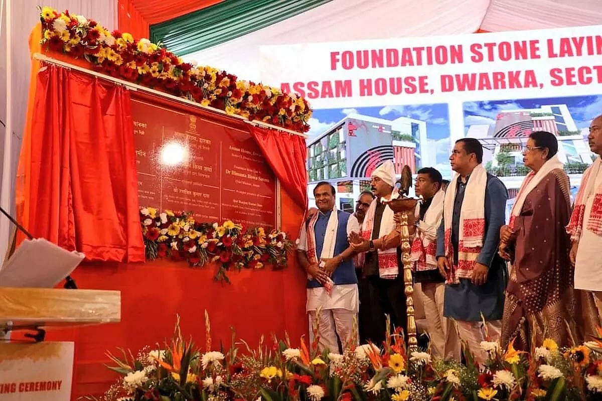 Assam CM Himanta Biswa Sarma lays foundation stone of Assam House in Delhi