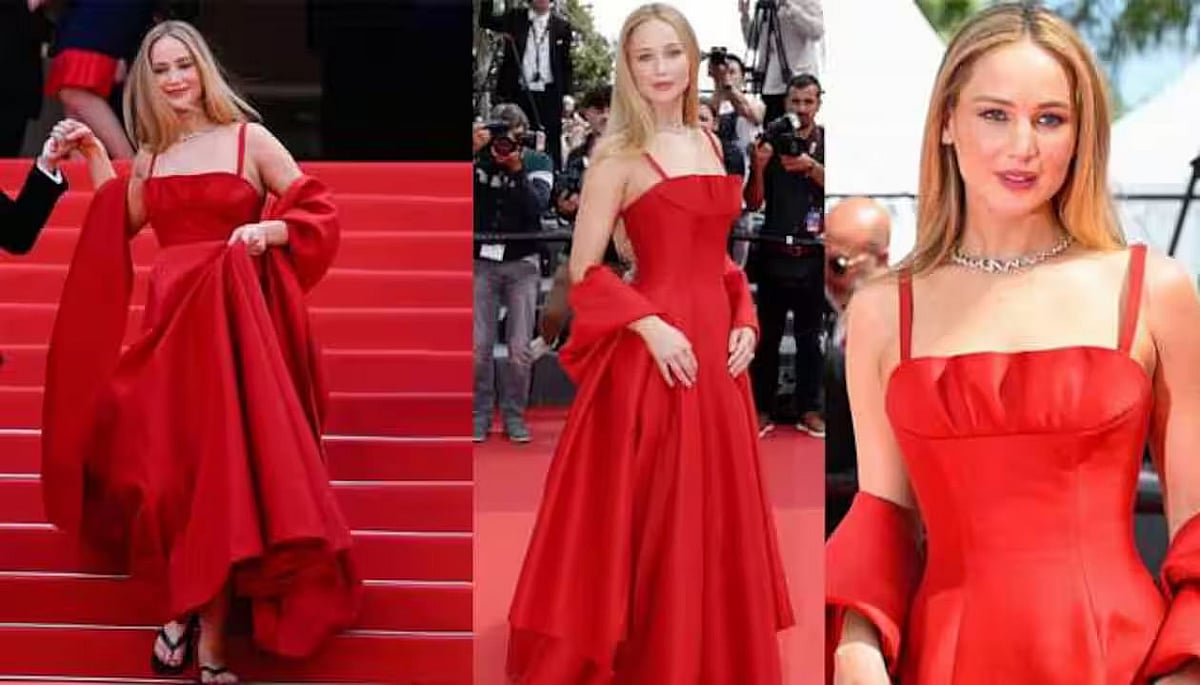Jennifer Lawrence wears flip flops on Cannes red carpet, breaking the ...