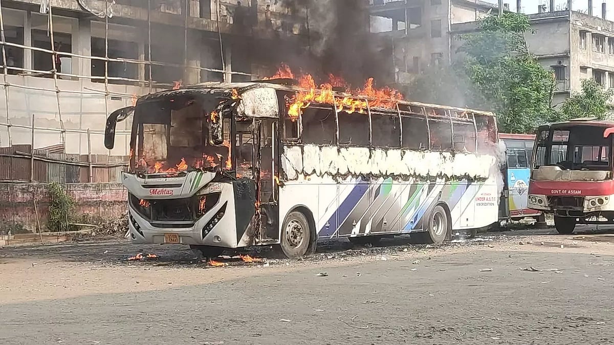 Bus catches fire inside Tinsukia ASTC bus stand; sabotage ruled out
