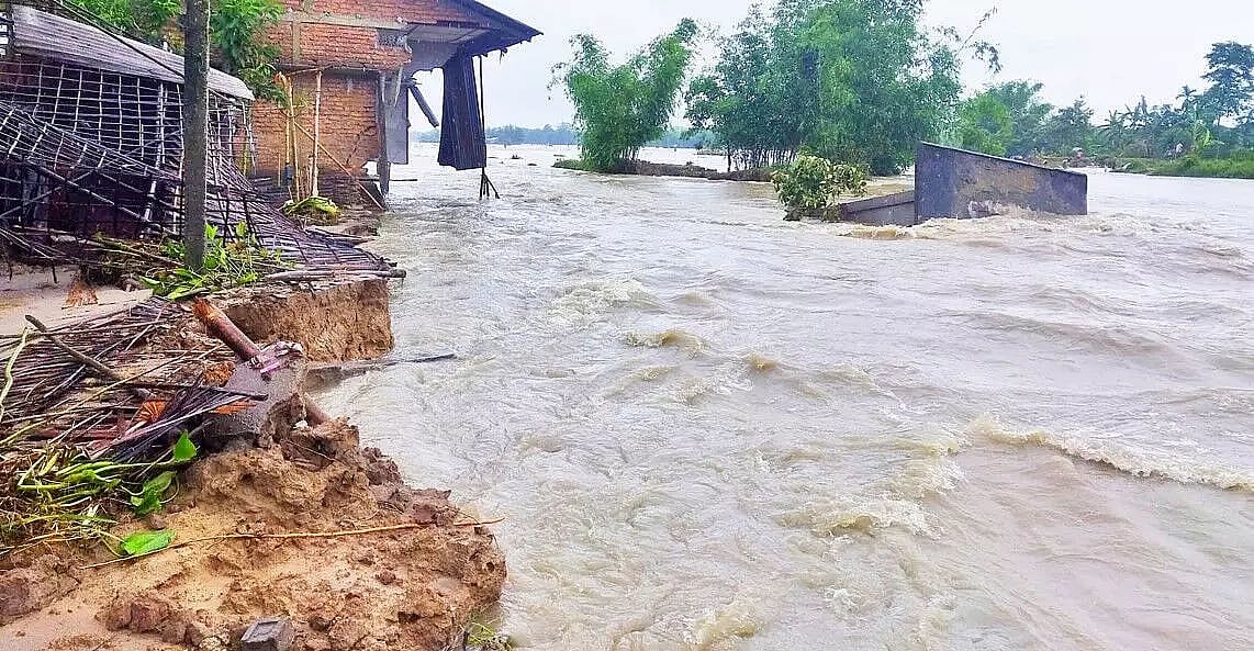 Flood scene: Roads, embankments breached in Assam