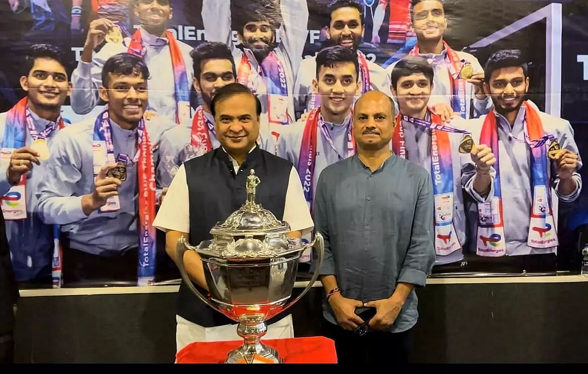 BAI President welcomes historic Thomas Cup Trophy in India