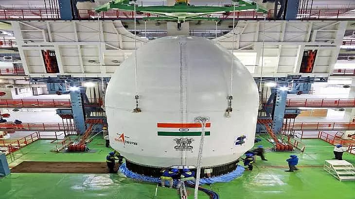 India’s Chandrayaan-3 Spacecraft Mated Atop Heavy Lift Rocket LVM3
