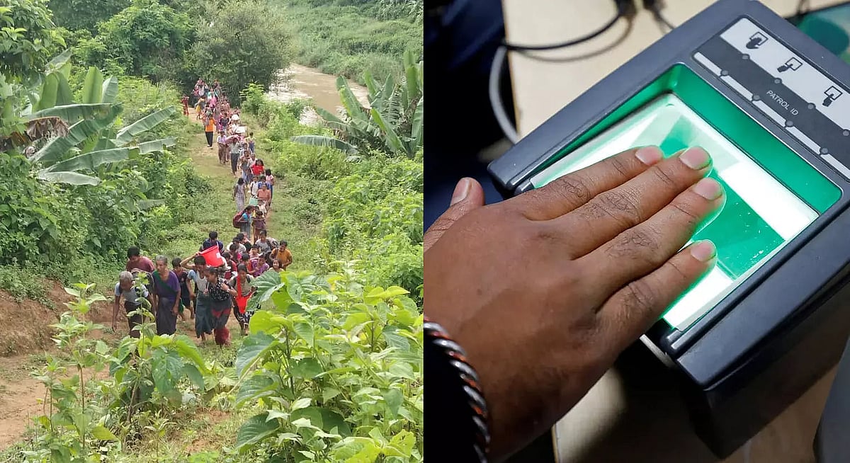 Process of capturing biometric details of ‘illegal’; Myanmar immigrants ...