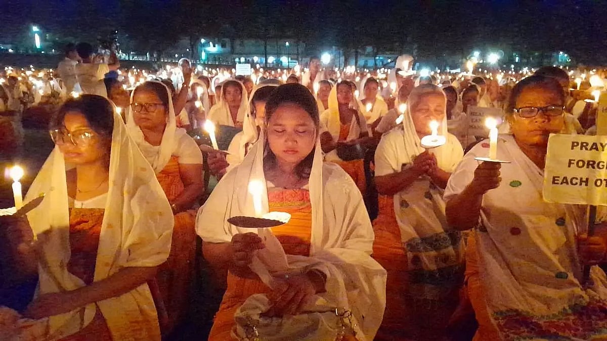 Mass solidarity prayer and candlelight vigil for peace in Manipur