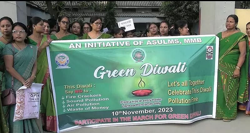 Assam: Rally Taken Out to Encourage the Use of Green Crackers