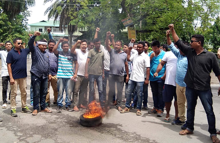 12 Hour Assam Bandh Called by All Tai Ahom Students' Union Paralyzes ...
