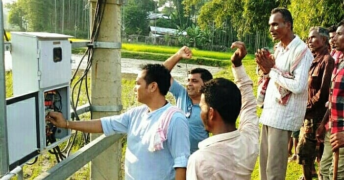BJP leader Thoiba inaugurates Electric transformers in Silchar