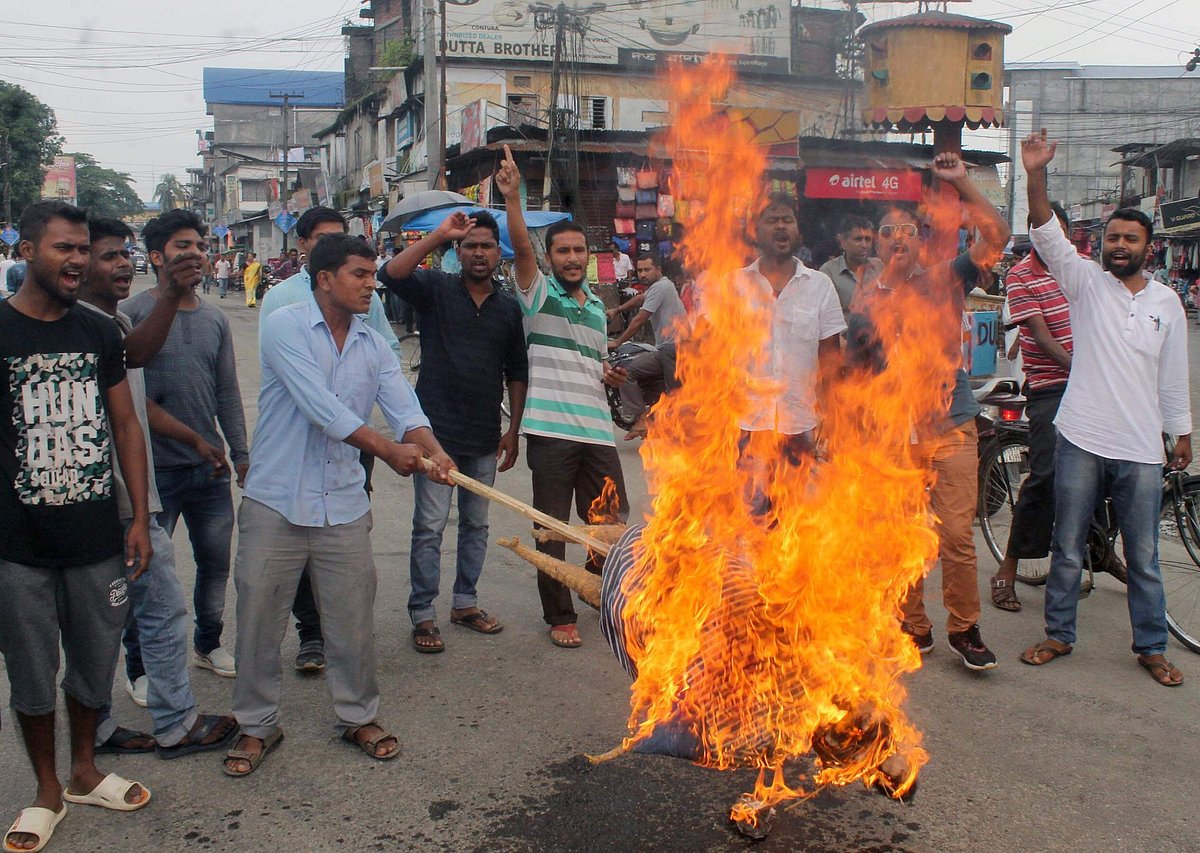 State Transport Minister Chandra Mohan Patowary’s Effigy Burnt