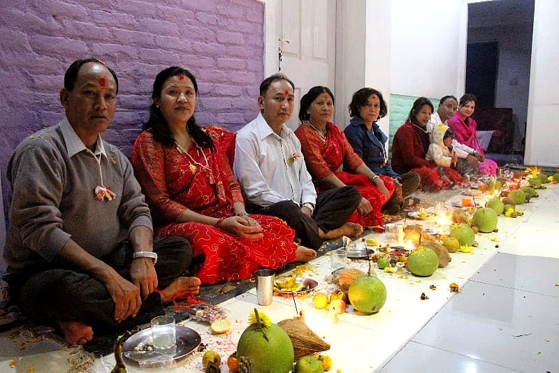 Nepalis Worship Self on Mha Puja