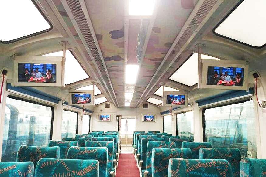 Vistadome coaches for a scenic train journey in routes having scenic beauty