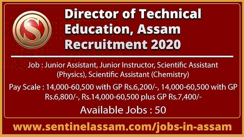 Director of Technical Education, Assam Recruitment 2020