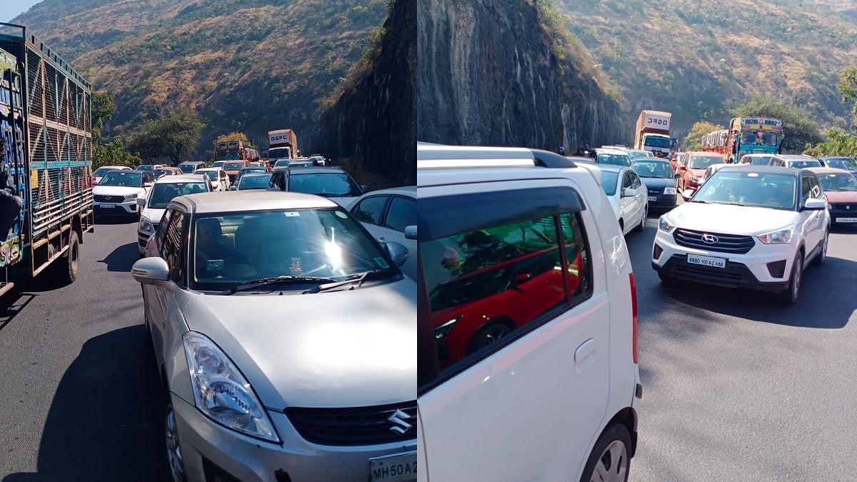 पुणे-सातारा महामार्गावरील खंबाटकी घाटात मोठी वाहतूक कोंडी; रस्त्यावर ...