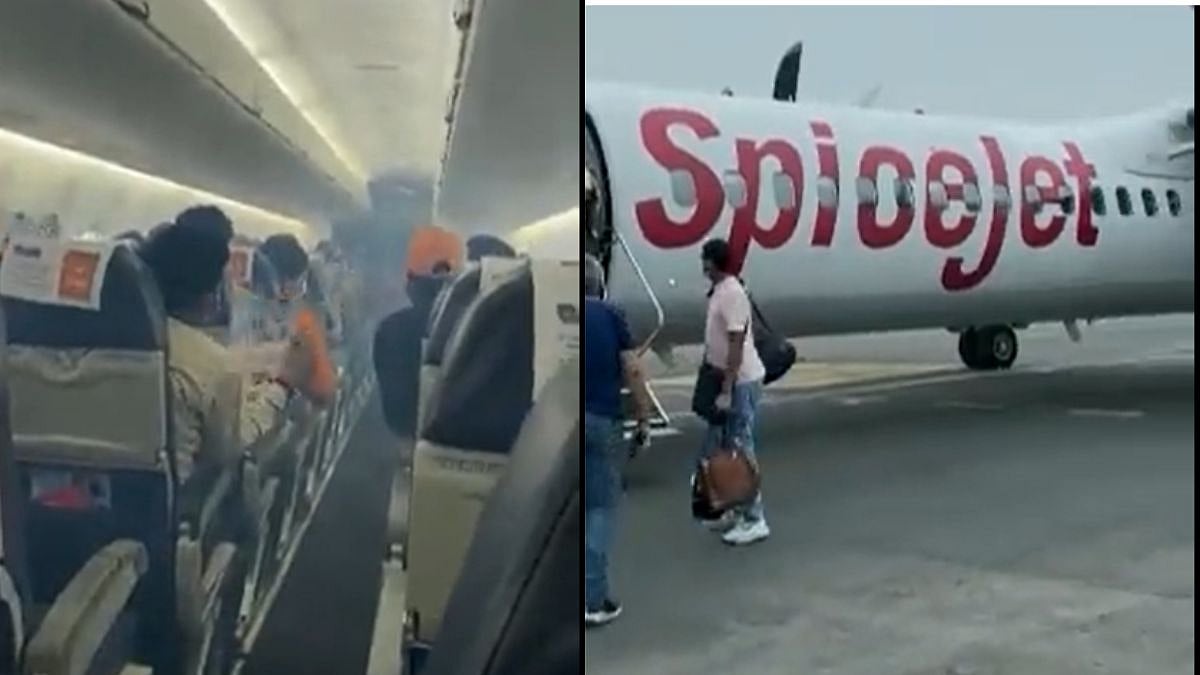 विमान हवेत असताना केबिनमधून निघाला धूर- व्हिडिओ व्हायरल | SpiceJet ...