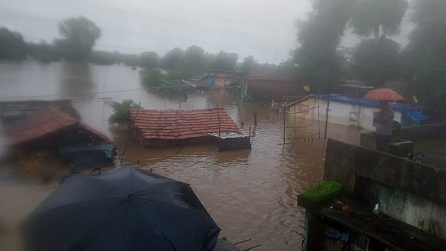 Gadchiroli Rain Update : तीन दिवस राजोली गाव होते पाण्यात; अनेकांची घरे पडली gadchiroli rain ...
