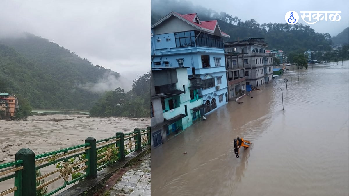 Sikkim Rain News : सिक्कीममध्ये ढगफुटी; आठ जवान मृत्युमुखी; २३ बेपत्ता