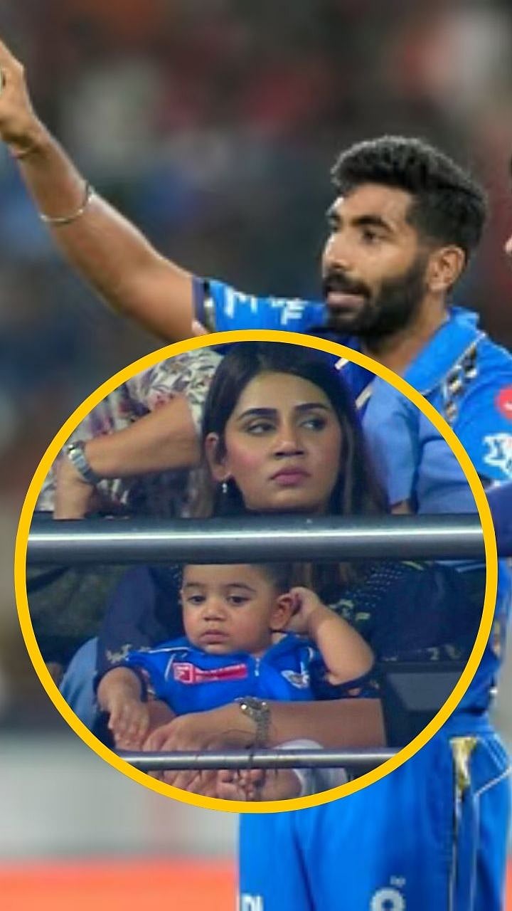 बुमराहच्या लेकाची वानखेडे स्टेडियमवर हजेरी, फोटो व्हायरल | Jasprit ...