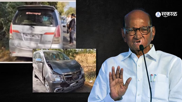शरद पवारांच्या ताफ्यातील गाड्या एकमेकांना धडकल्या, मोठा अनर्थ टळला ...