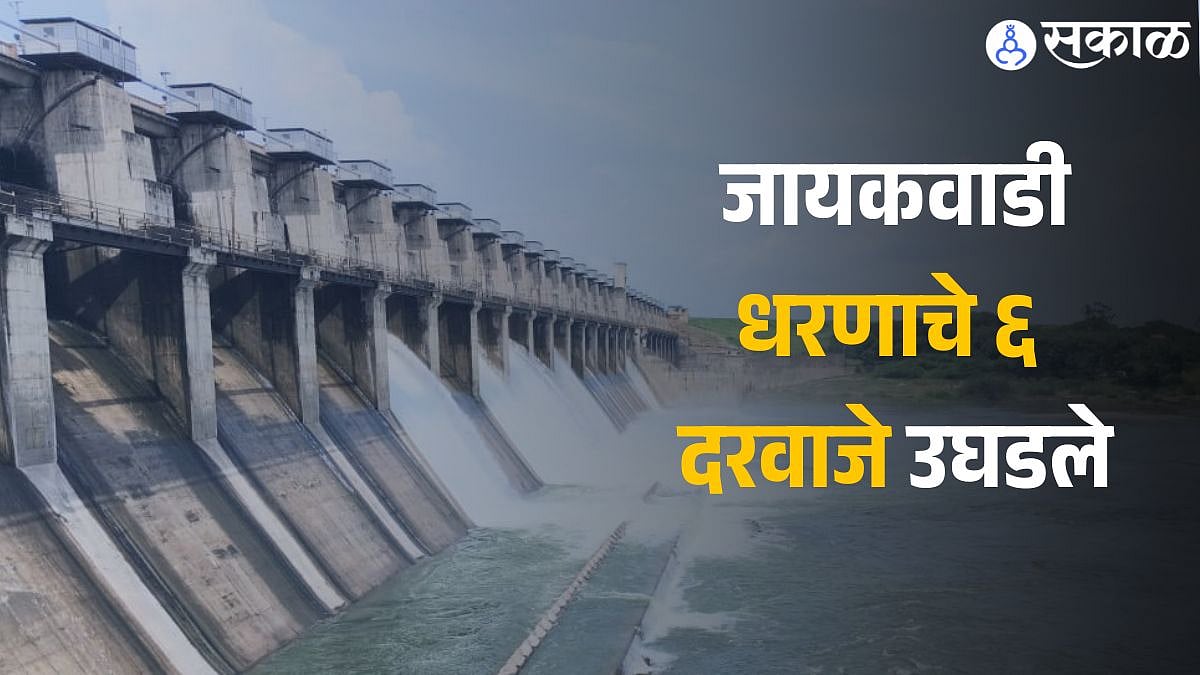 jayakwadi dam 6 doors open to discharge water to godavari river monsoon ...