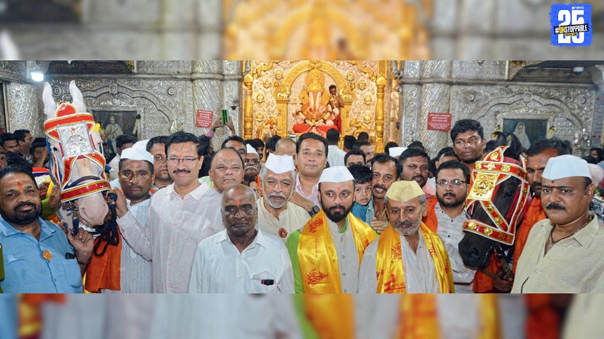 pandharpur wari 2025 : माउलींच्या सोहळ्यातील अश्‍वांची दगडूशेठ गणपतीला ...