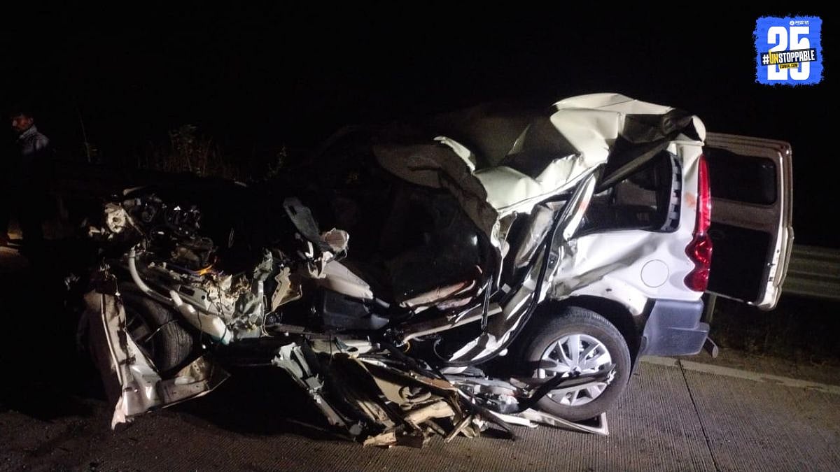 Scorpio Accident : समृध्दी महामार्गावर भीषण अपघात १ ठार १ जखमी