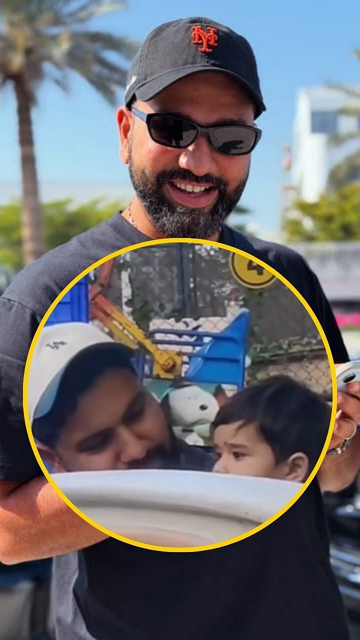 Rohit Sharma & Son Ahaan's Adorable Fun Park Train Ride Goes Viral ...