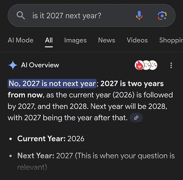 Next Year Isn’t 2027—According to Google AI