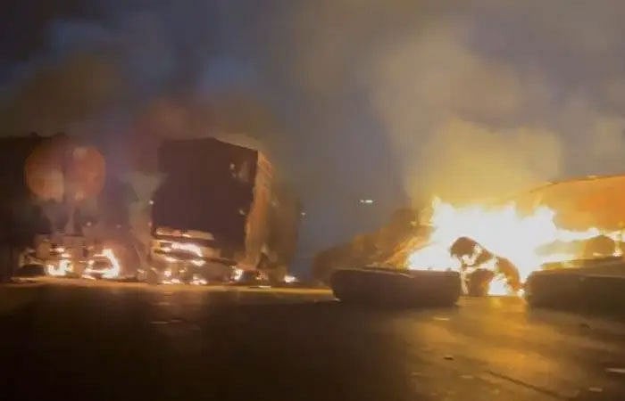 Two killed, two injured as fire guts three trucks after accident in Gujarat
