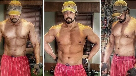 Kichcha Sudeep posts his transformation pictures for his next K46