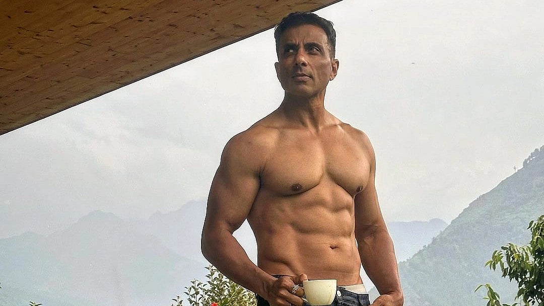 Sonu Sood Goes Shirtless for a Bike Adventure on the set of his Film Fateh