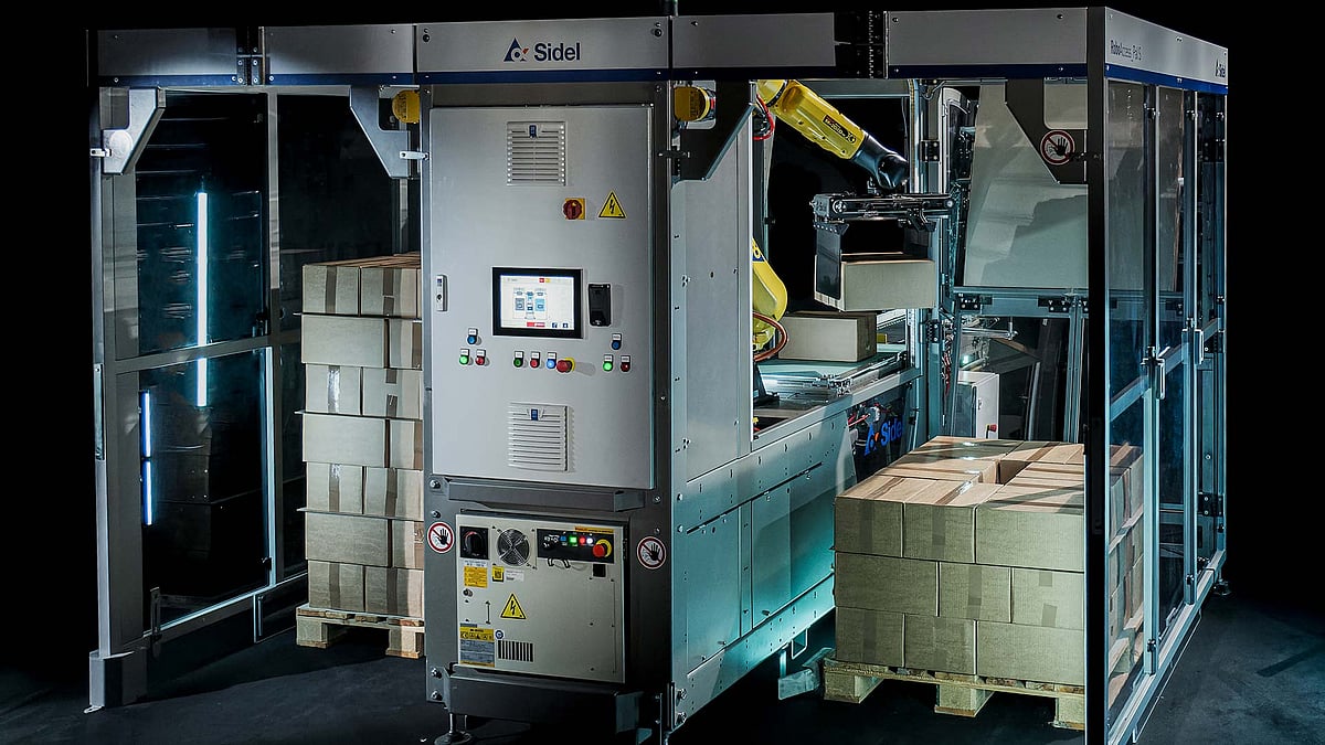 New Sidel agile, compact palletizing unit combines robotics and cobotics