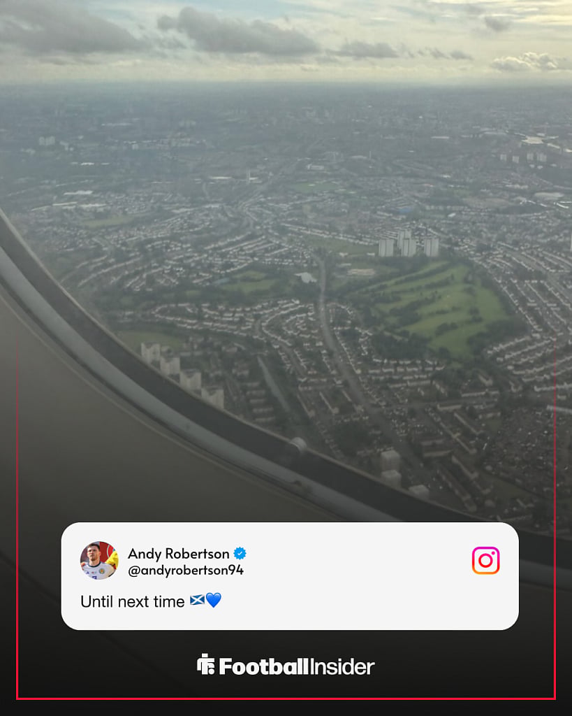 Andy Robertson sends goodbye message as he jets into Liverpool