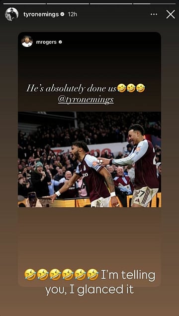 Tyrone Mings responds to Morgan Rogers message after Aston Villa ...