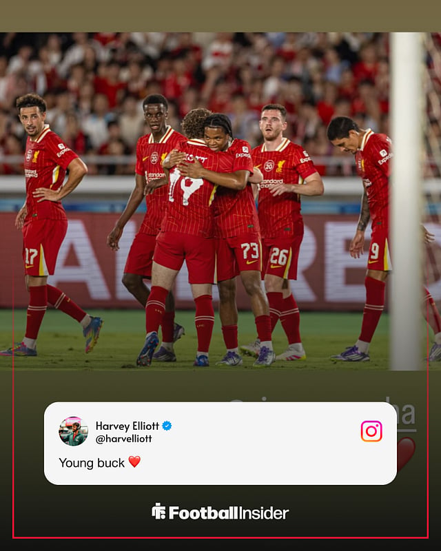 Harvey Elliott bigs up Liverpool youngster in message after what he's ...