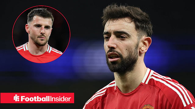 Mason Mount reacts to Bruno Fernandes as Man United transfer moves closer