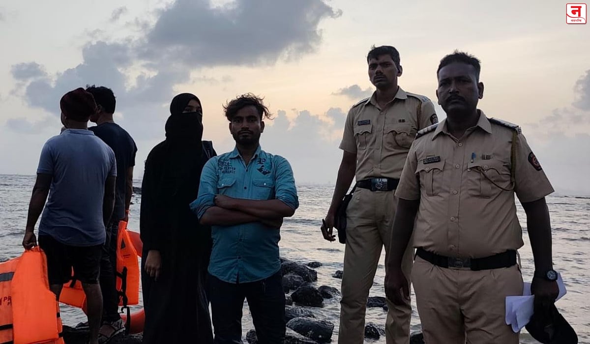 उरण : पिरवाडी समुद्रात अडकलेल्या जोडप्याला जीवदान! भरतीचा अंदाज ...