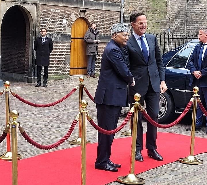 Netherlands PM Mark Rutte welcomes President Ram Nath Kovind at his ...