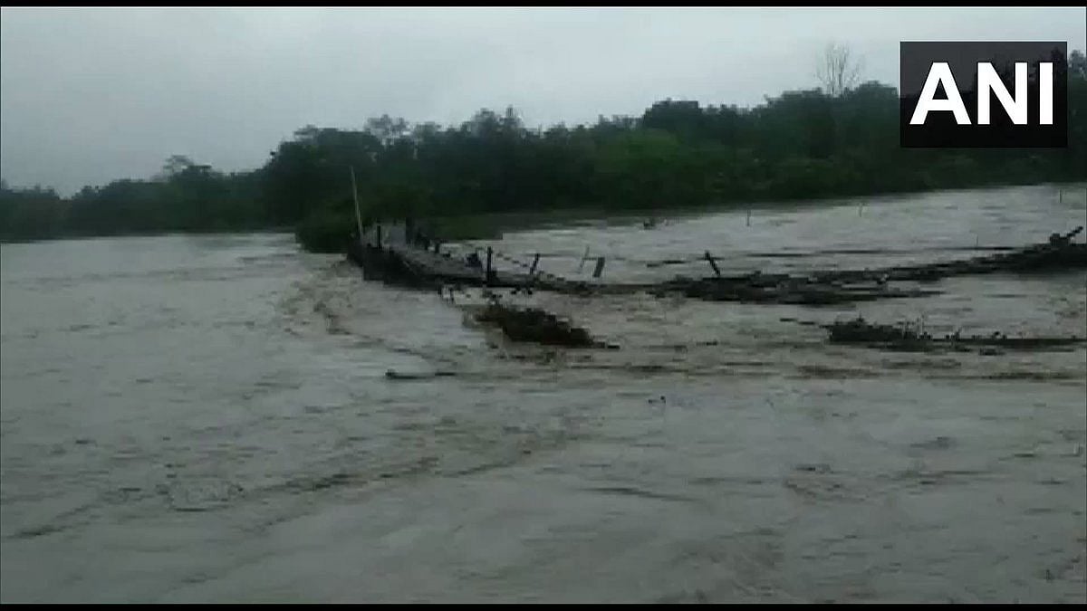 WATCH: Borolia river in Assam's Tamulpur district washes away a bamboo ...
