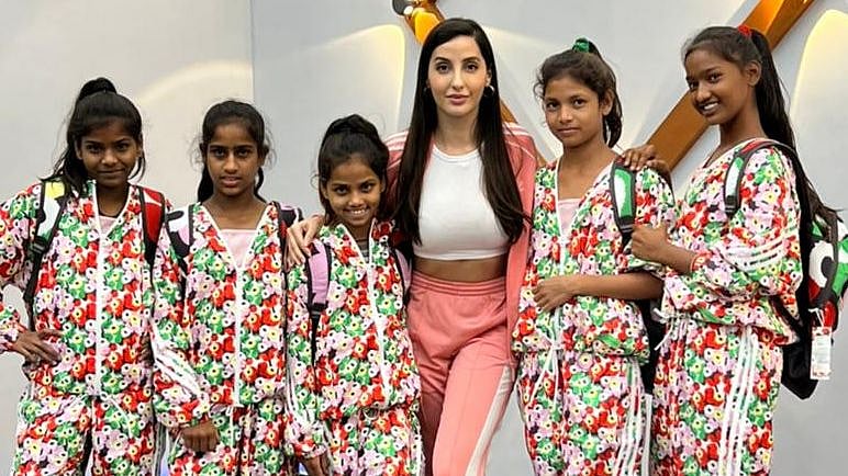 Nora Fatehi gifts dancing gear to underprivileged contestants on her show
