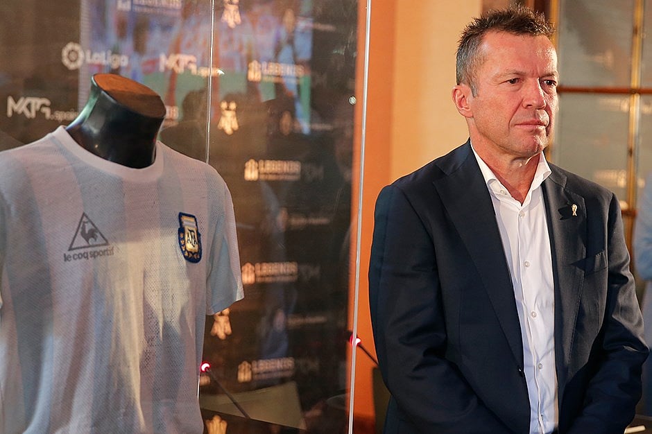 Watch Video: German great Lothar Matthaus returns Diego Maradona jersey ...