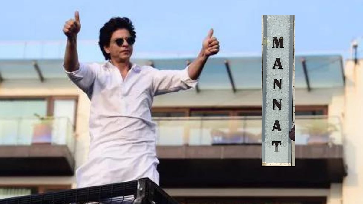 Mumbai: NOT diamonds, here's what Shah Rukh Khan's Mannat nameplate is ...