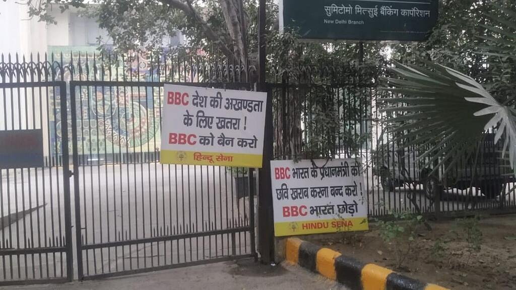 Modi documentary: 'Ban BBC' poster put outside its office in Delhi amid ...