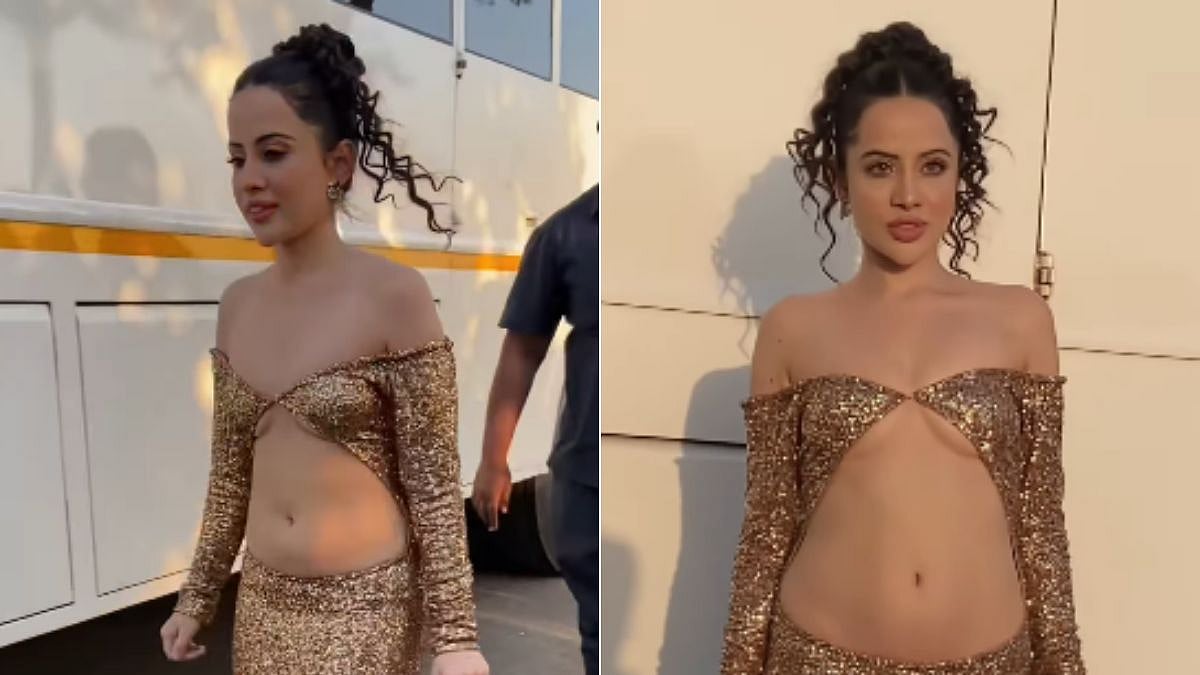 Watch Video: Urfi Javed struggles to walk in risque outfit & high heels, team lifts her inside ...