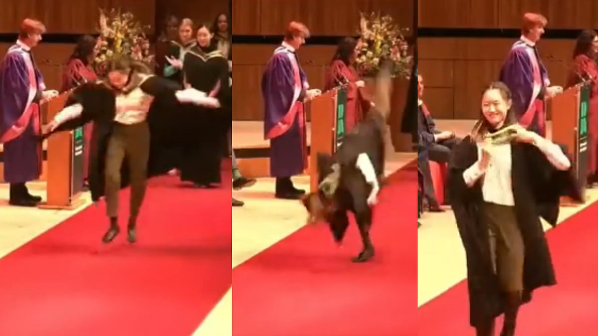 WATCH: Chinese girl performs Side Flip Stunt at her Graduation Ceremony ...