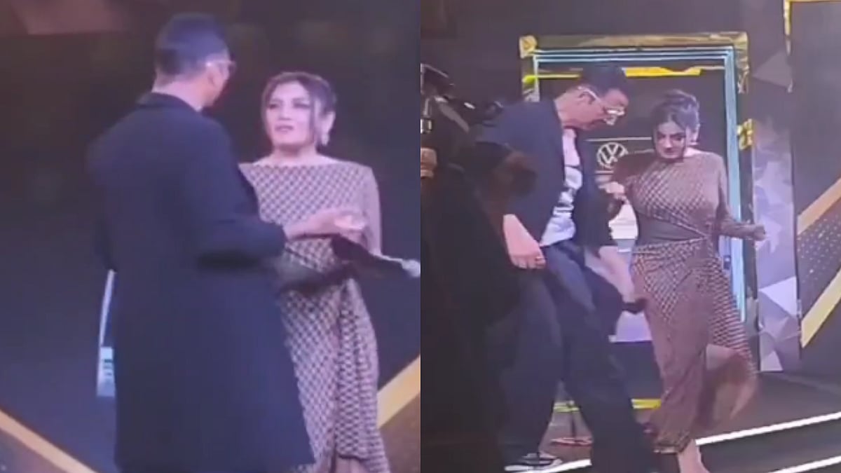 Akshay Kumar, Raveena Tandon hold hands & hug at event 20 years after ...
