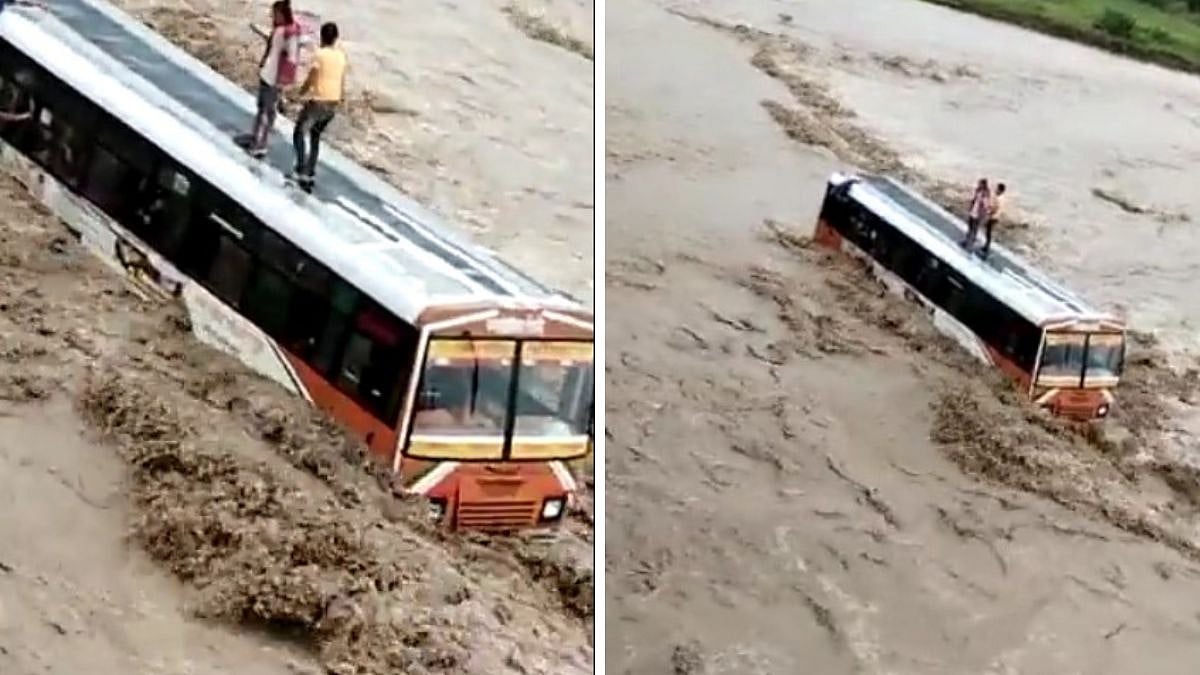 UP: Bus Carrying 25 Passengers Gets Stuck In Rapid River Flow In Bijnor ...