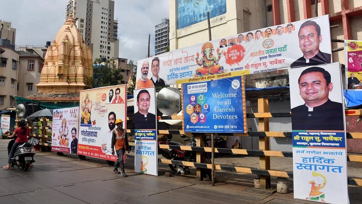 Political Banners Displayed Near Ganesh Pandals Spark Concern in Mumbai ...